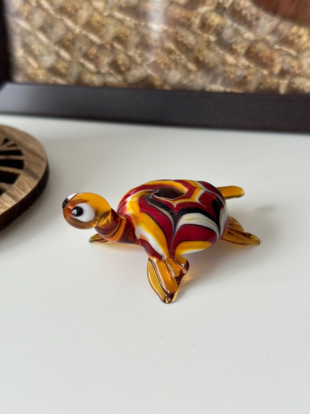 Handcrafted Glass Turtle Figurine - Etsy