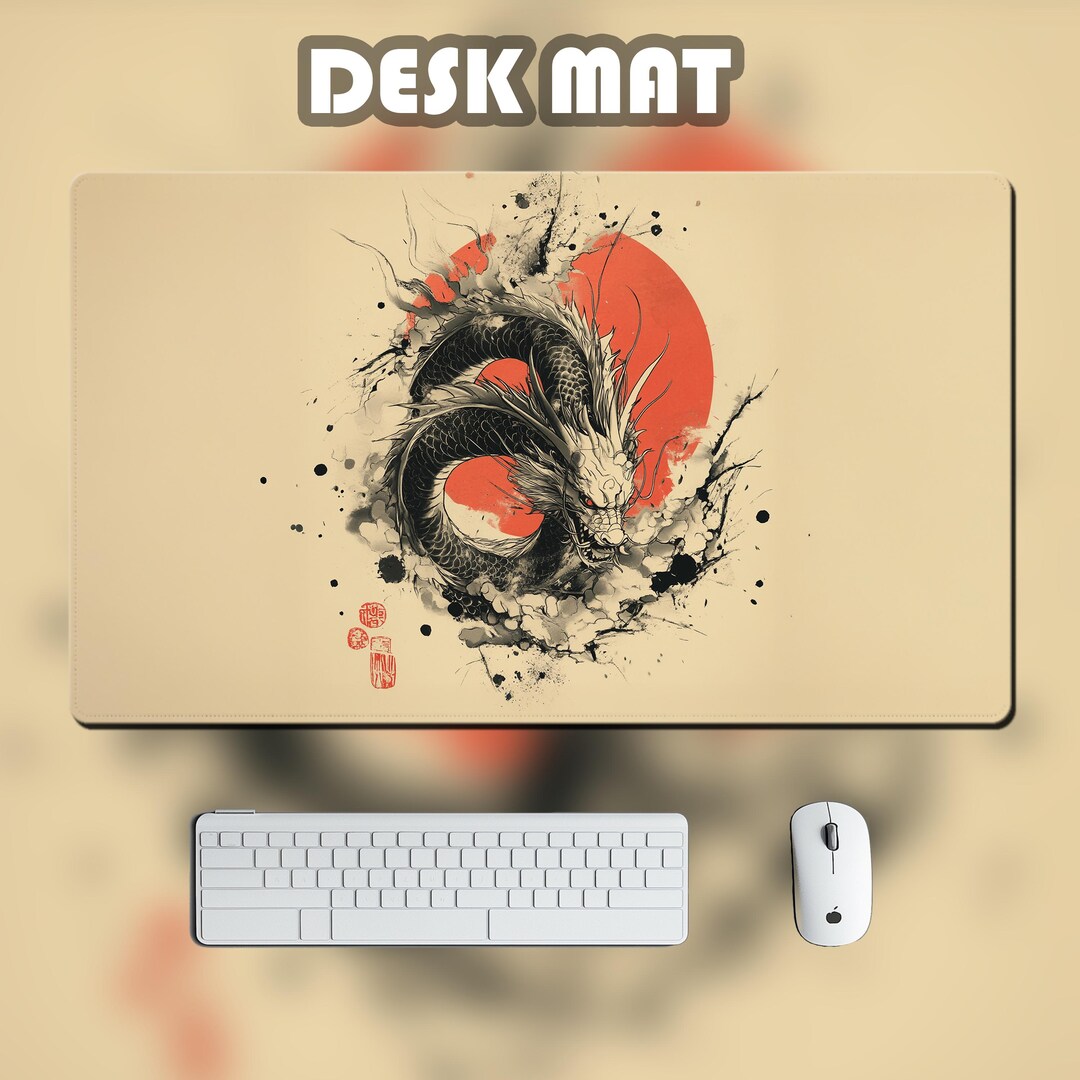 Japanese Dragon - Large Gaming Mouse Pad - Kawaii & Funny Deskmat - XXL ...