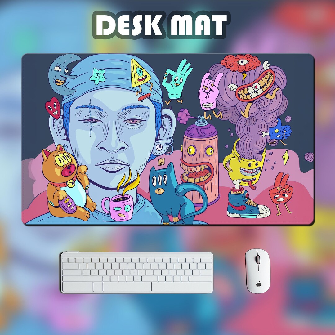 Psychedelic - Large Gaming Mouse Pad - Kawaii & Funny Deskmat - XXL ...