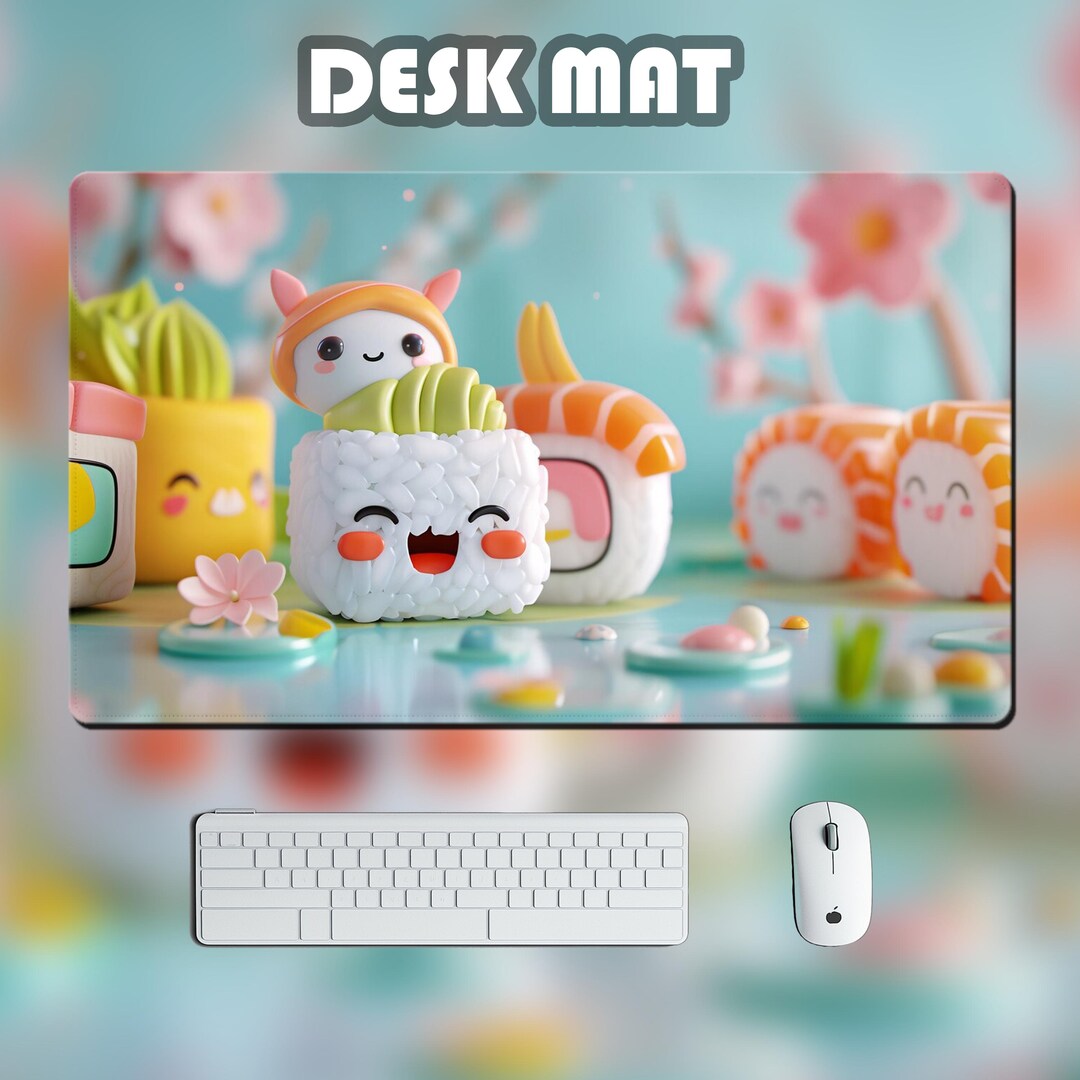 Sushi Kawaii - Large Gaming Mouse Pad - Kawaii & Funny Deskmat - XXL ...