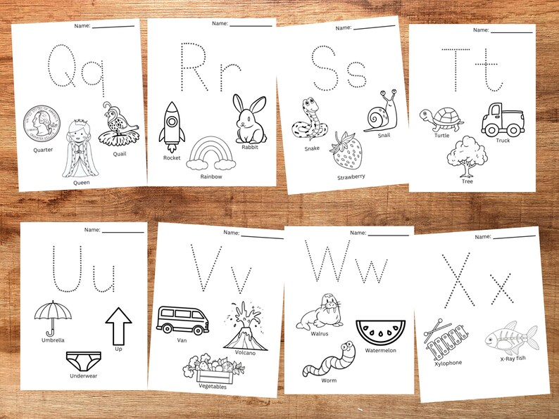 26 Alphabet Coloring Pages - Etsy