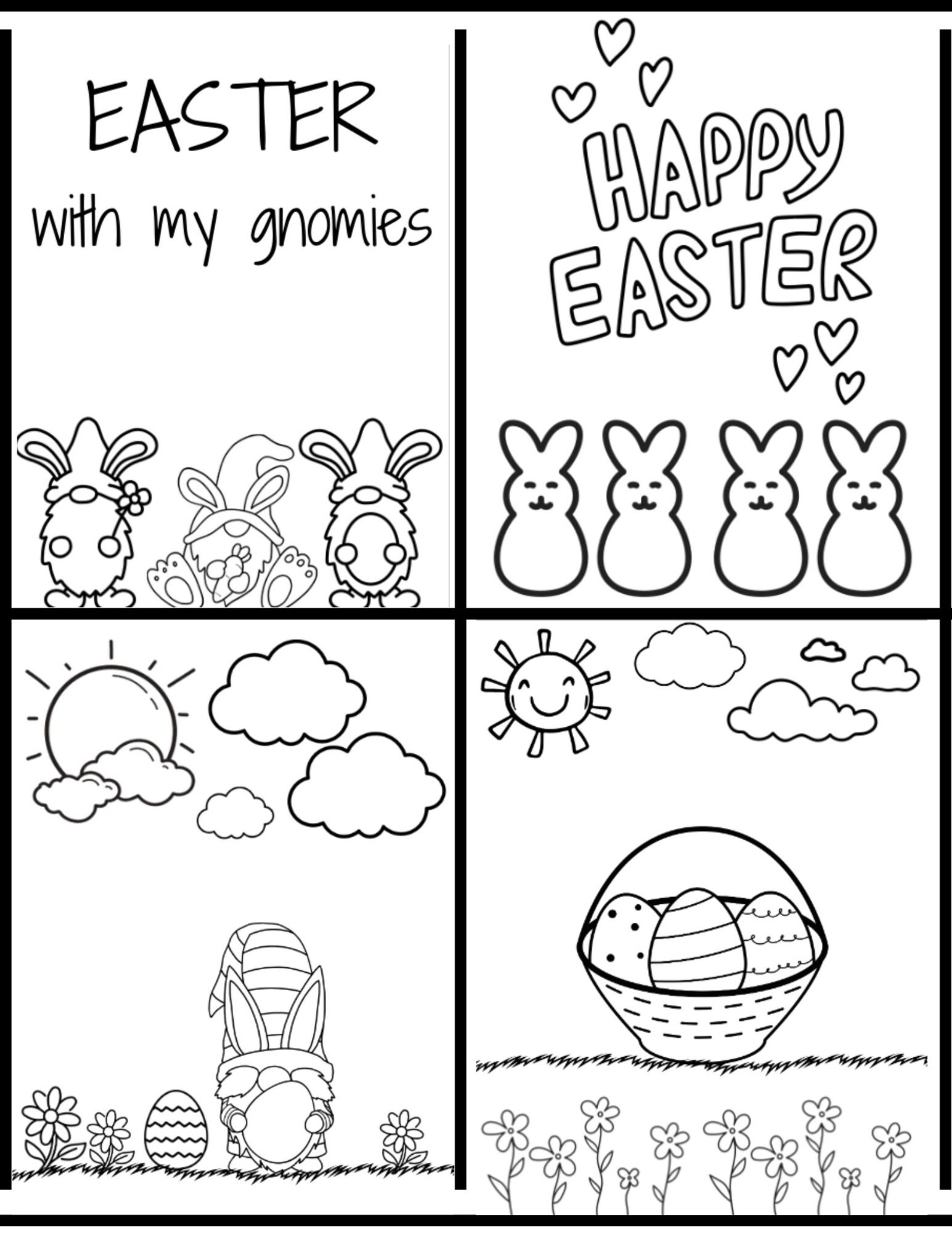 12 Easter Coloring Pages | Digital Download - Etsy