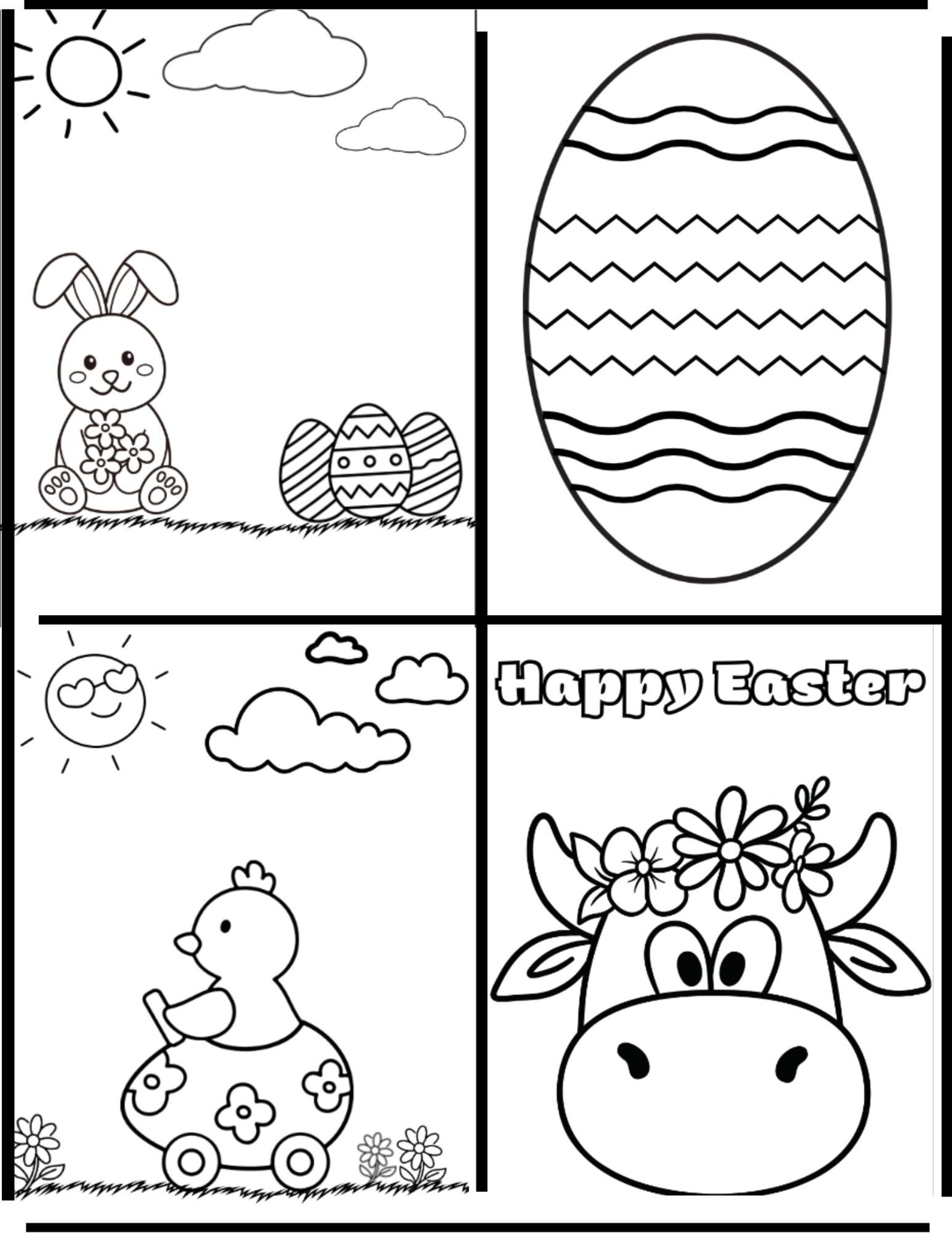 12 Easter Coloring Pages | Digital Download - Etsy
