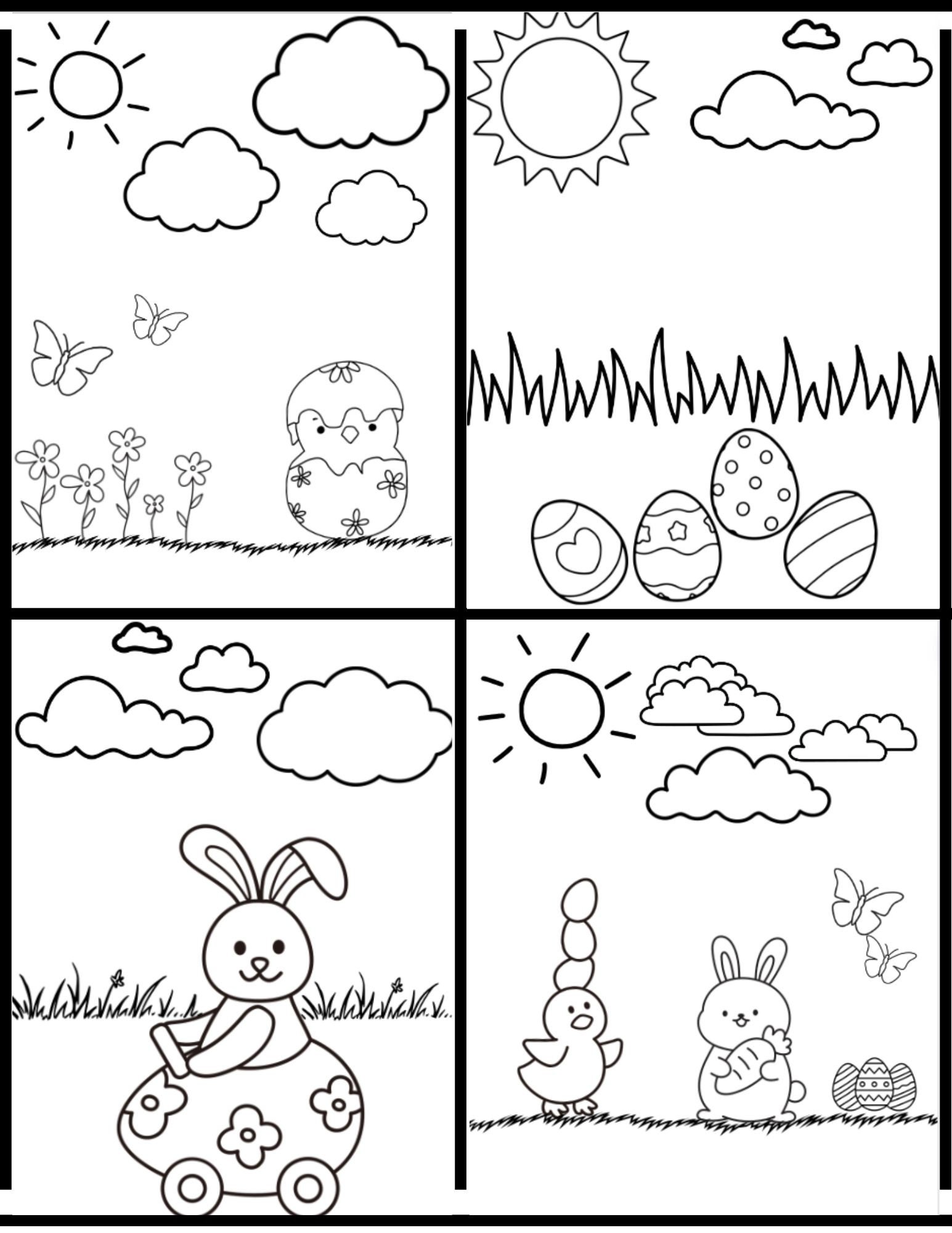 12 Easter Coloring Pages | Digital Download - Etsy