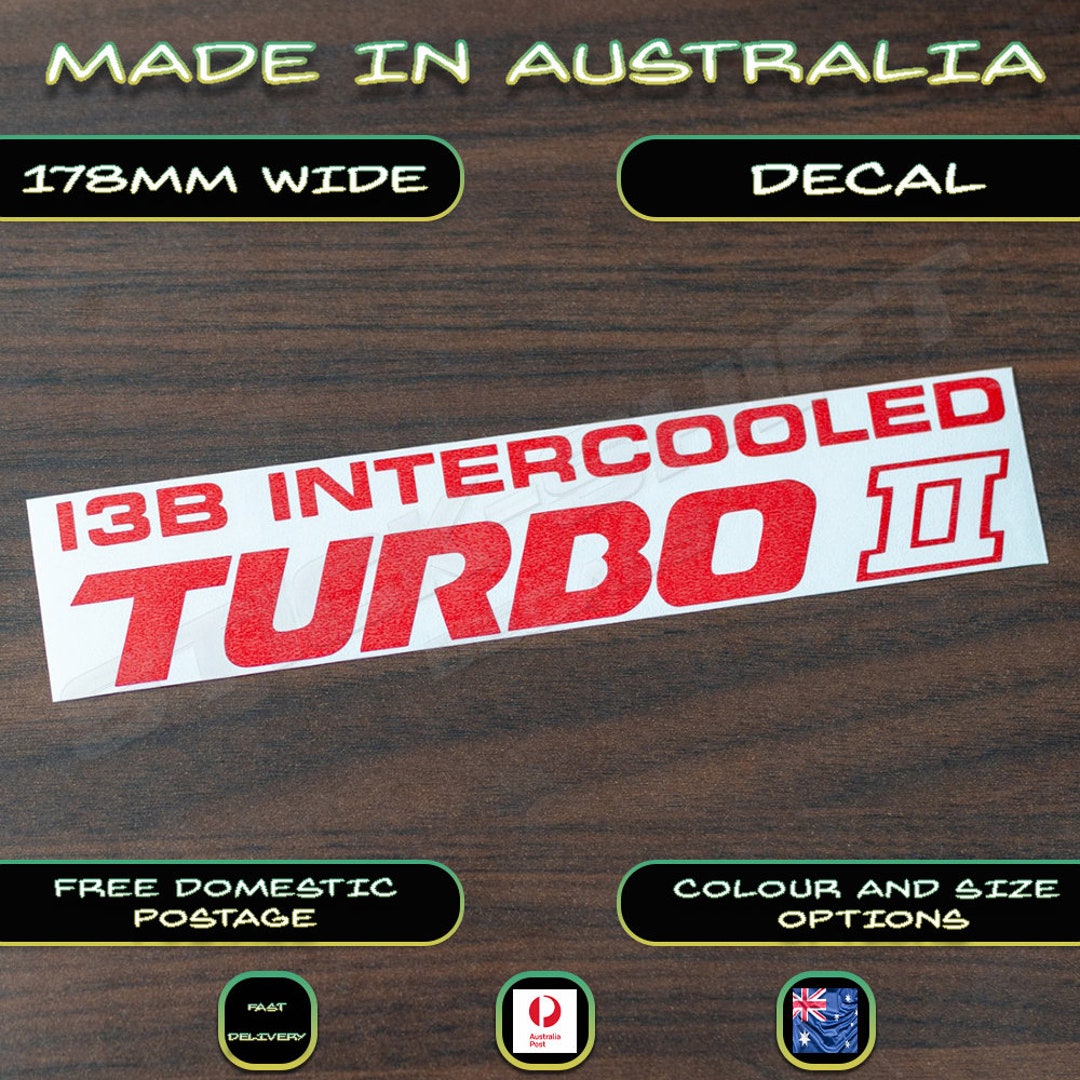 Mazda RX7 13B Intercooled Turbo II Style Sticker Car Bumper Decal FC ...