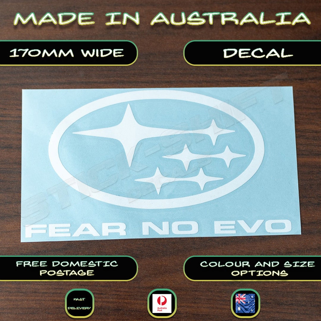 Fear No Evo Subaru Style Sticker Car Bumper Decal Parody Funny - Etsy