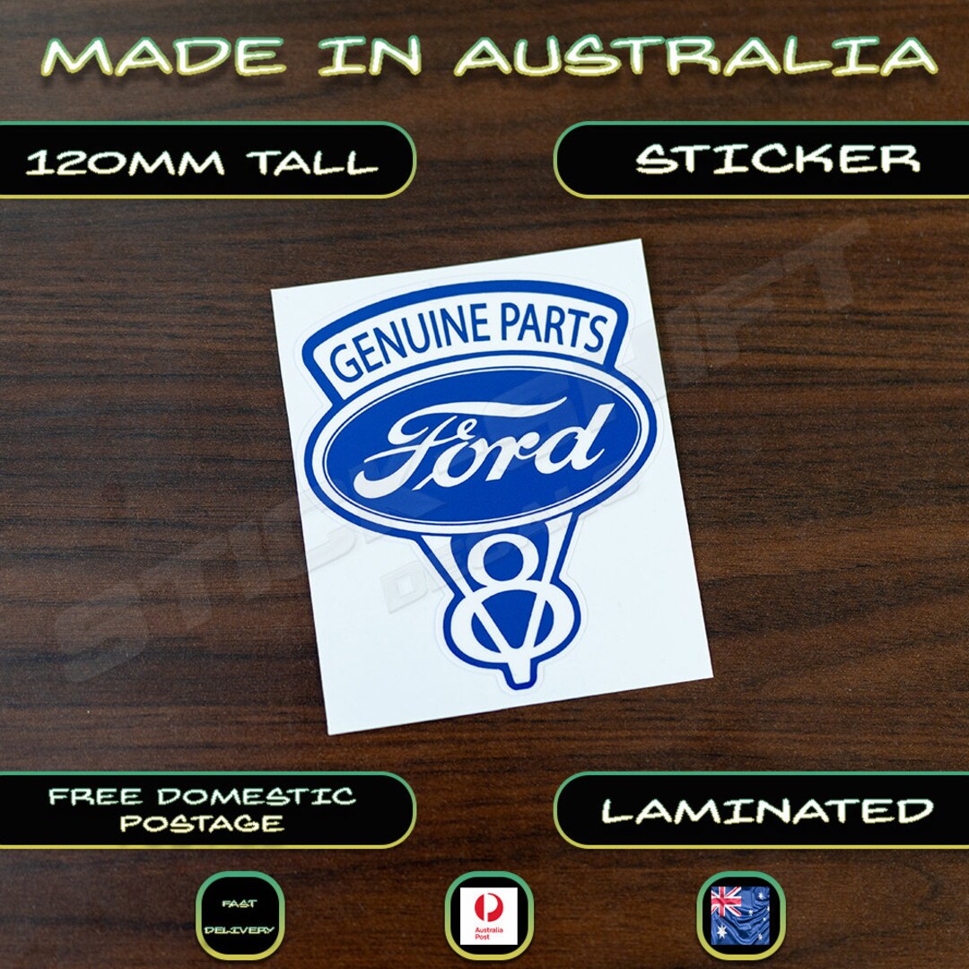 Ford V8 Genuine Parts Style Sticker Car Bumper Decal Ford Falcon ...