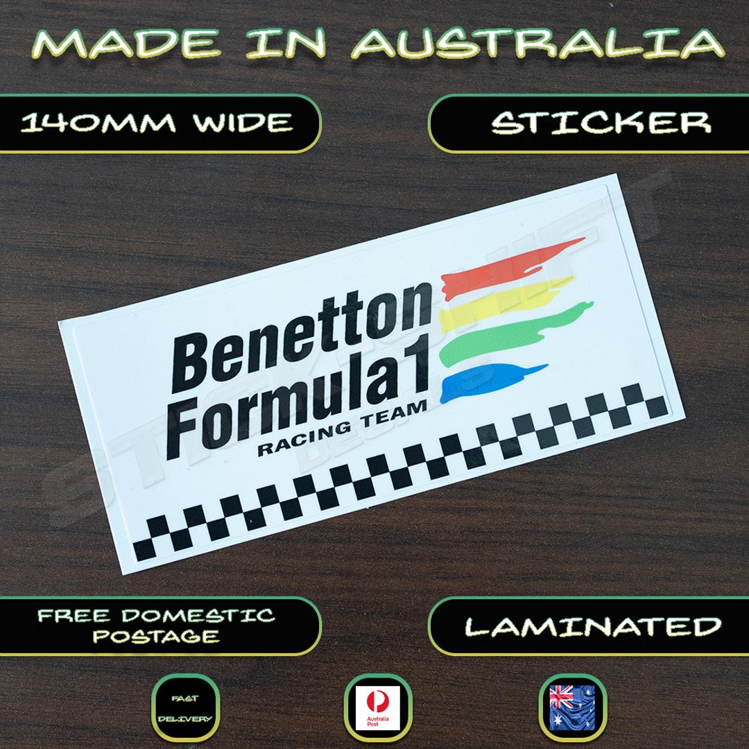 Benetton Formula 1 Retro Schumacher Style Sticker Car Bumper Decal Ford ...
