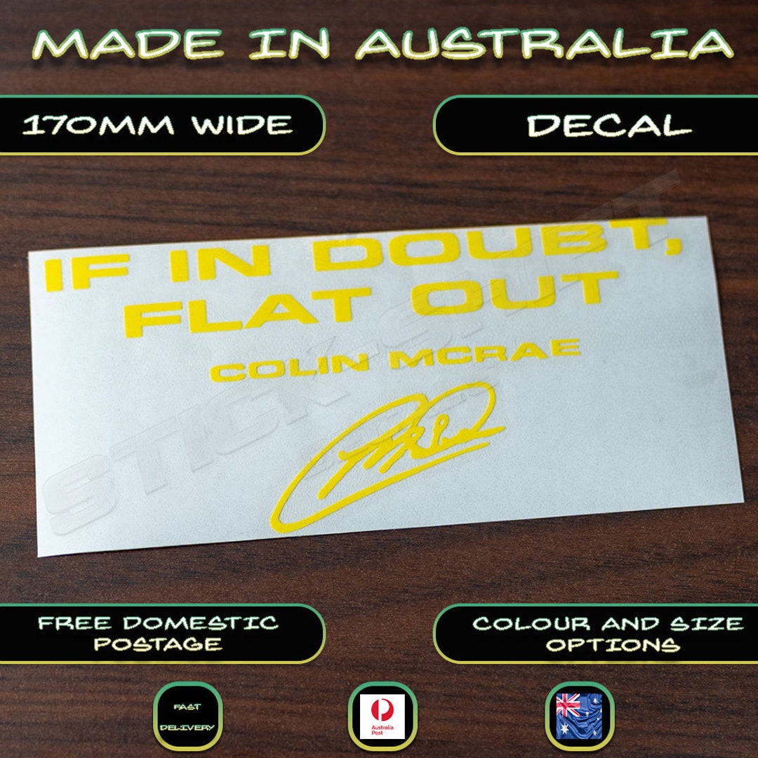 If in Doubt Flat Out Colin Mcrae Subaru World Rally Style Sticker Car ...