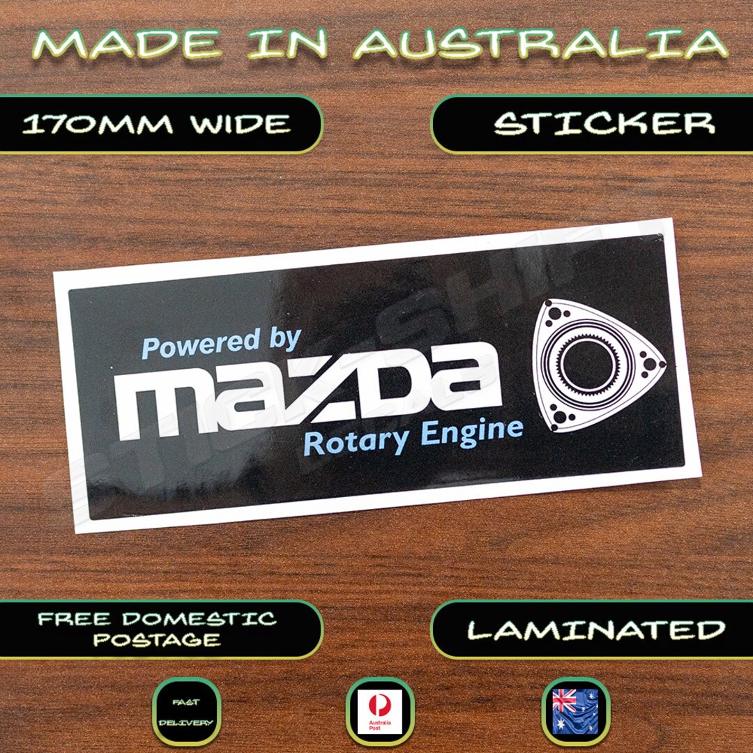 Powered by Mazda Rotary Engine Style Sticker Decal Car Bumper RX2 RX3 ...