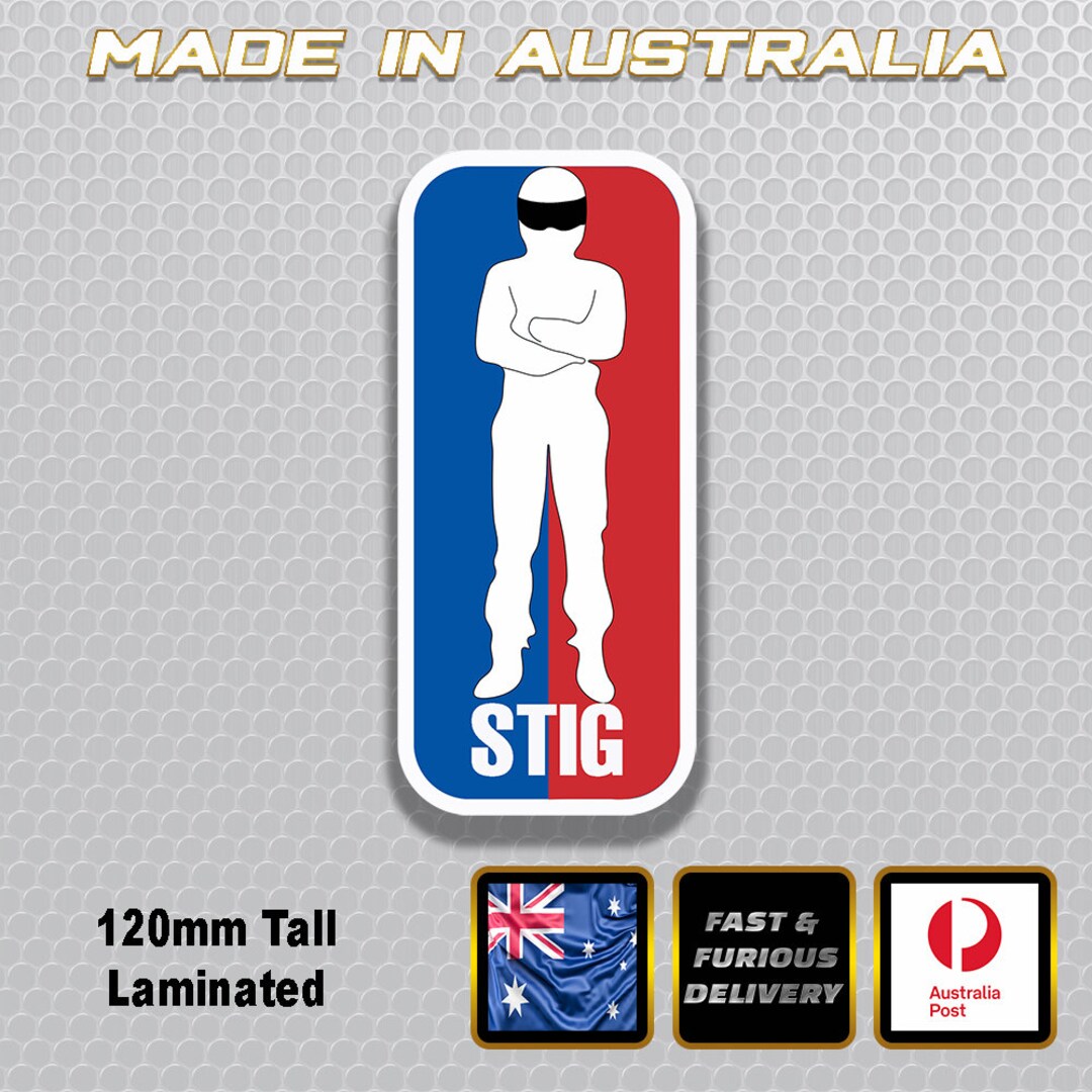 STIG Nba Style Sticker Car Bumper Decal Parody Funny VINYL LAMINATED - Etsy