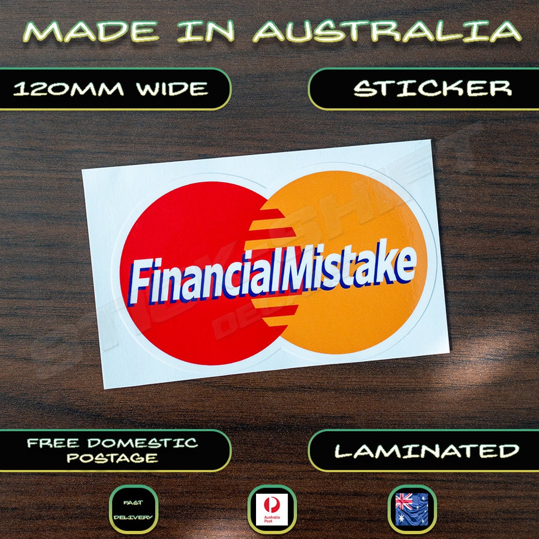 Financial Mistake Mastercard Style Sticker Car Bumper Decal Parody ...