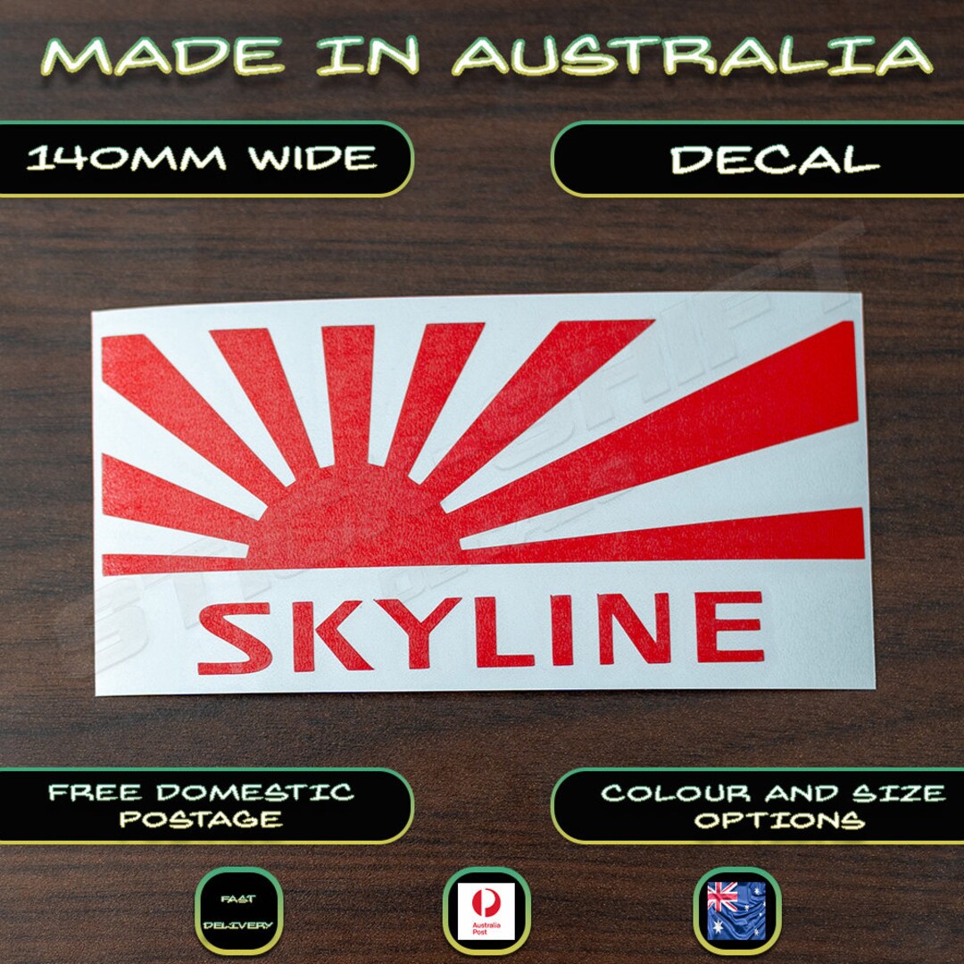 Rising Sun Nissan Skyline Style Sticker Car Bumper Decal R32 R33 R34 ...