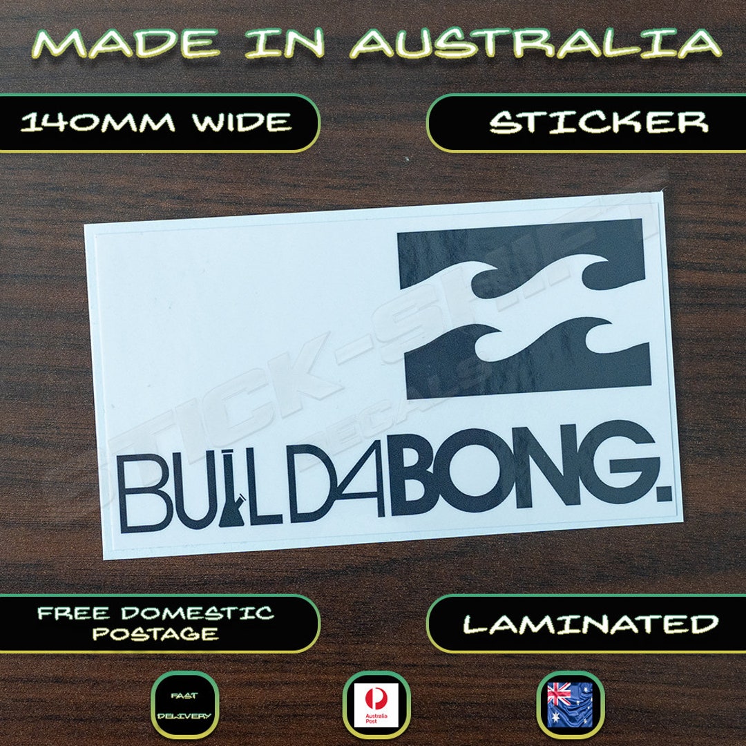 Buildabong Billabong Style Sticker Car Bumper Decal Parody Funny VINYL ...
