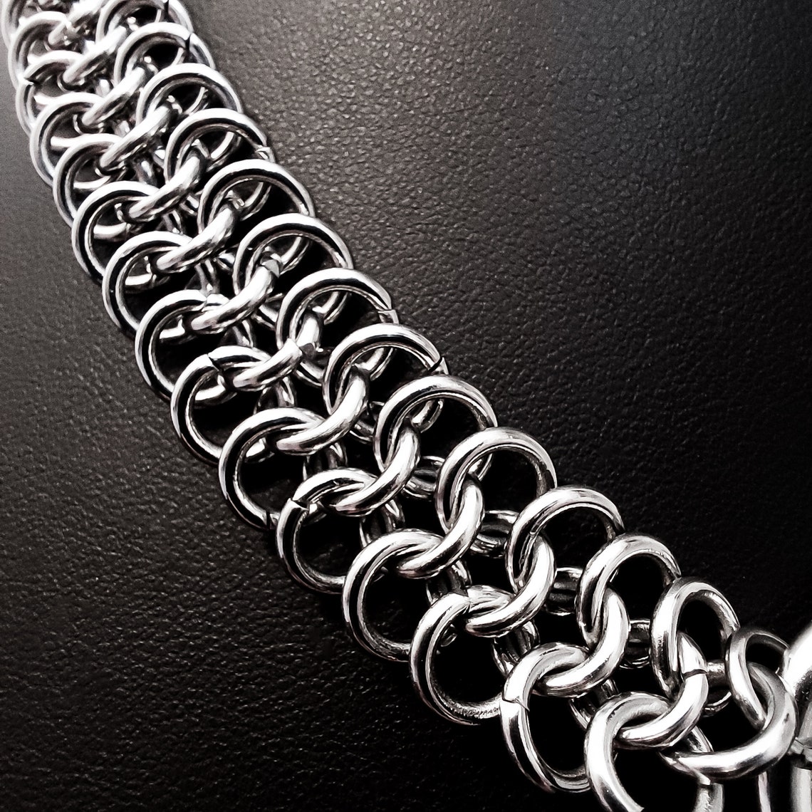 Asymmetrical European Chainmail and Chains Necklace With Spike Pendant ...