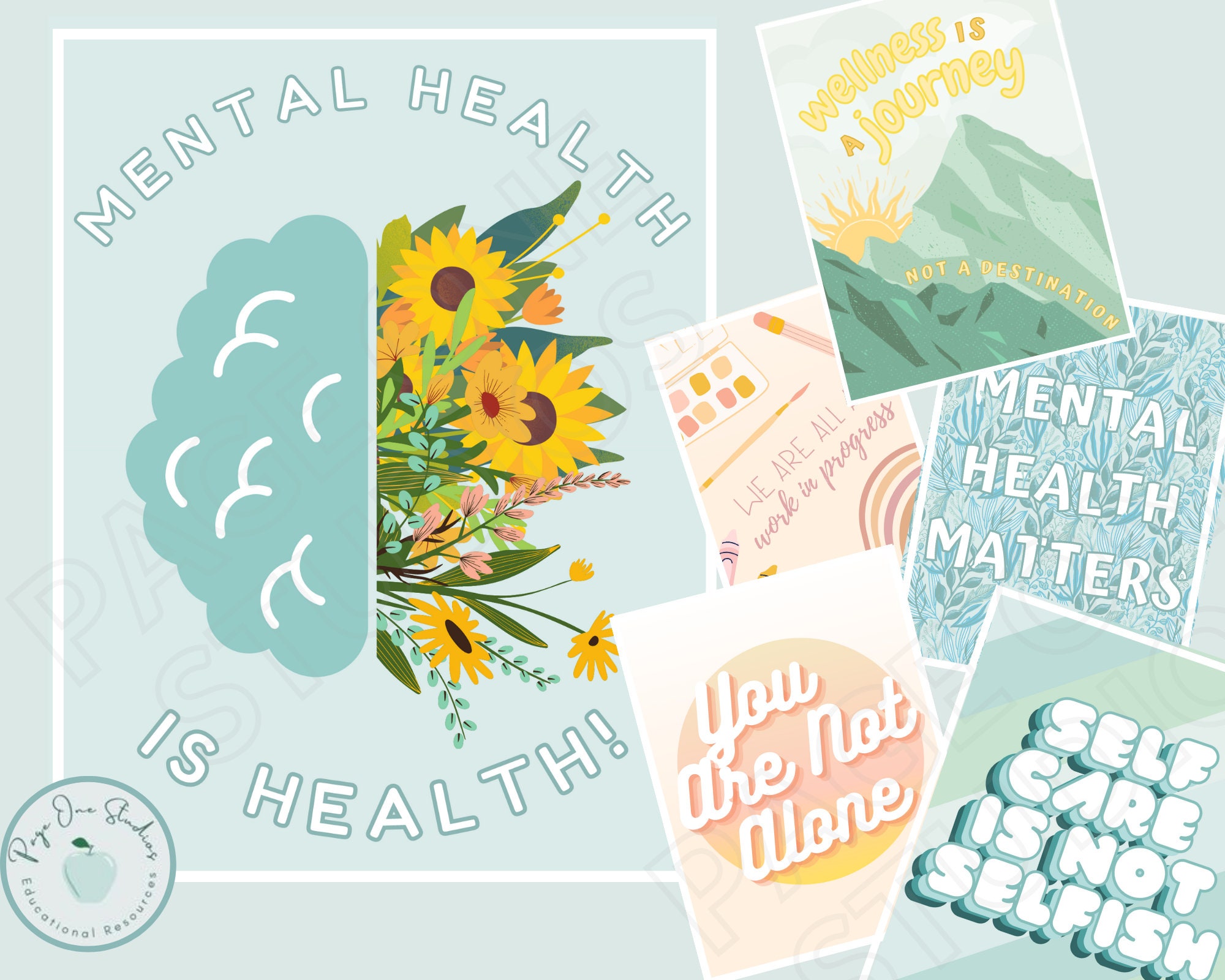 Mental Health and Well Being Posters / Cards for Promoting Growth ...