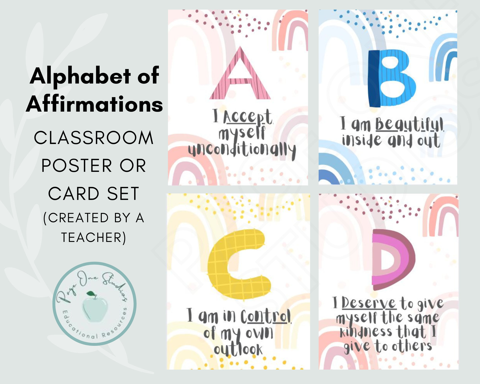Alphabet of Affirmations - Classroom Wellness Posters for Self Care ...