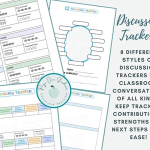 Discussion Trackers for All Subjects (teacher and Student Friendly ...
