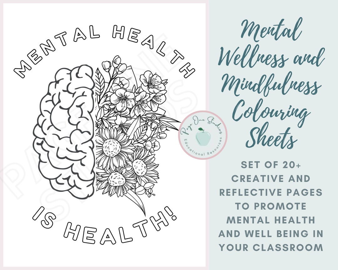 Mental Health and Well Being Colouring Sheets (coloring Pages) for ...
