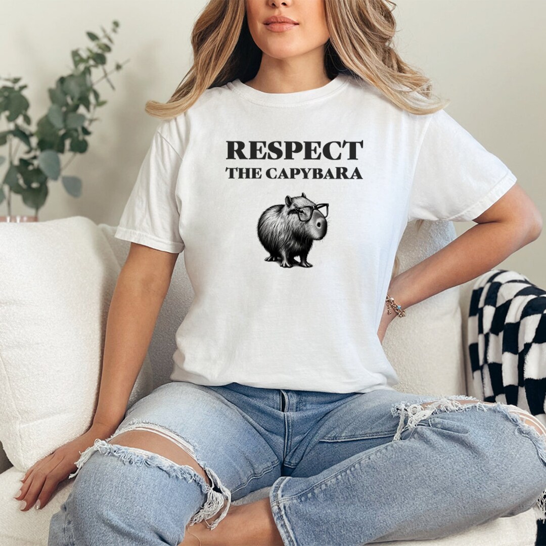 Nerdy Capybara With Glasses Tshirt Hipster Animal T-shirt, Pet Mom Dad ...