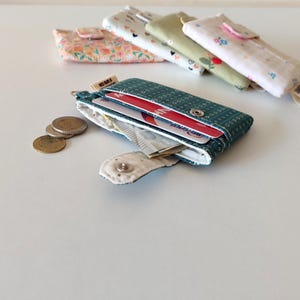 Handmade Card Holder With Keychain 4 Card Slots, Snap Closure, Colorful ...