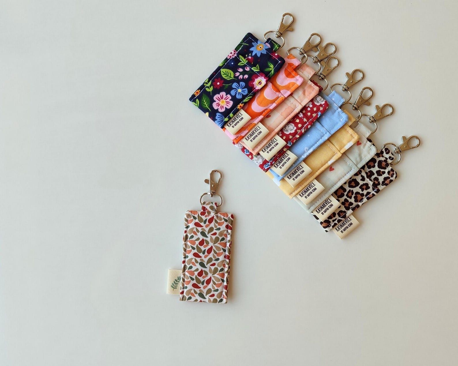 Handmade Lip Balm Holder Keychain – Chapstick Pouch, Lipstick Case, Lip ...