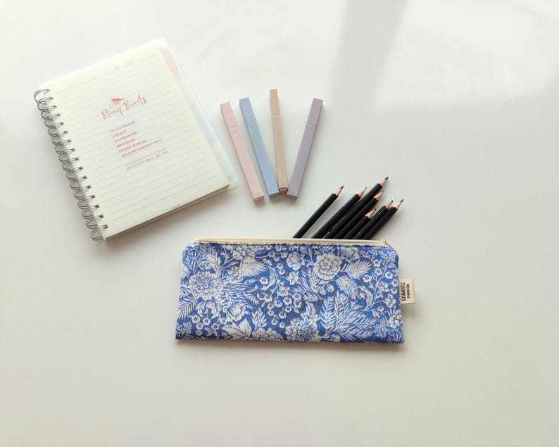 Handmade Floral Cotton Pencil Case - Multi-pocket Stationery Organizer ...