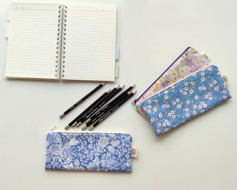 Handmade Floral Cotton Pencil Case - Multi-pocket Stationery Organizer ...