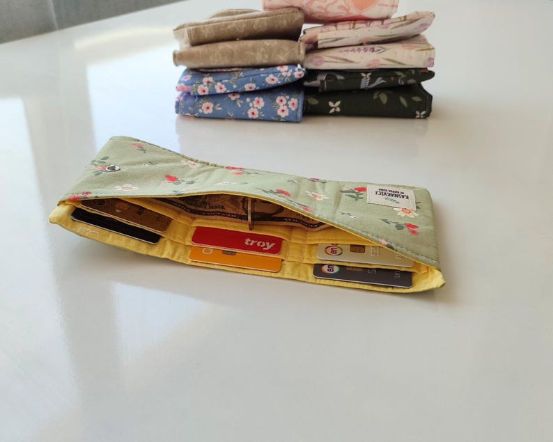 Handmade Bifold Card Wallet - Cotton Snap Closure Design - Etsy