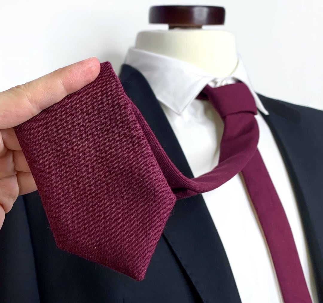 WINE Linen Tie , Dark Burgundy Wedding Necktie , Groomsmen Ties , Bow ...
