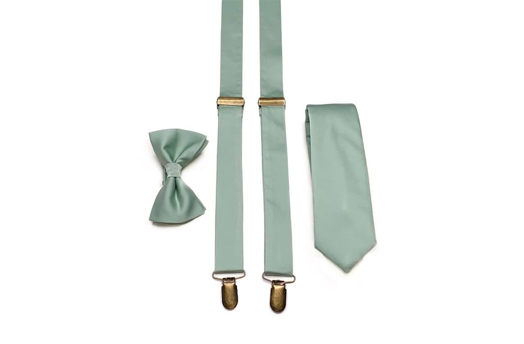 SILK Dusty Sage Necktie , Sage Green Wedding Silk Tie, Groomsmen Ties ...