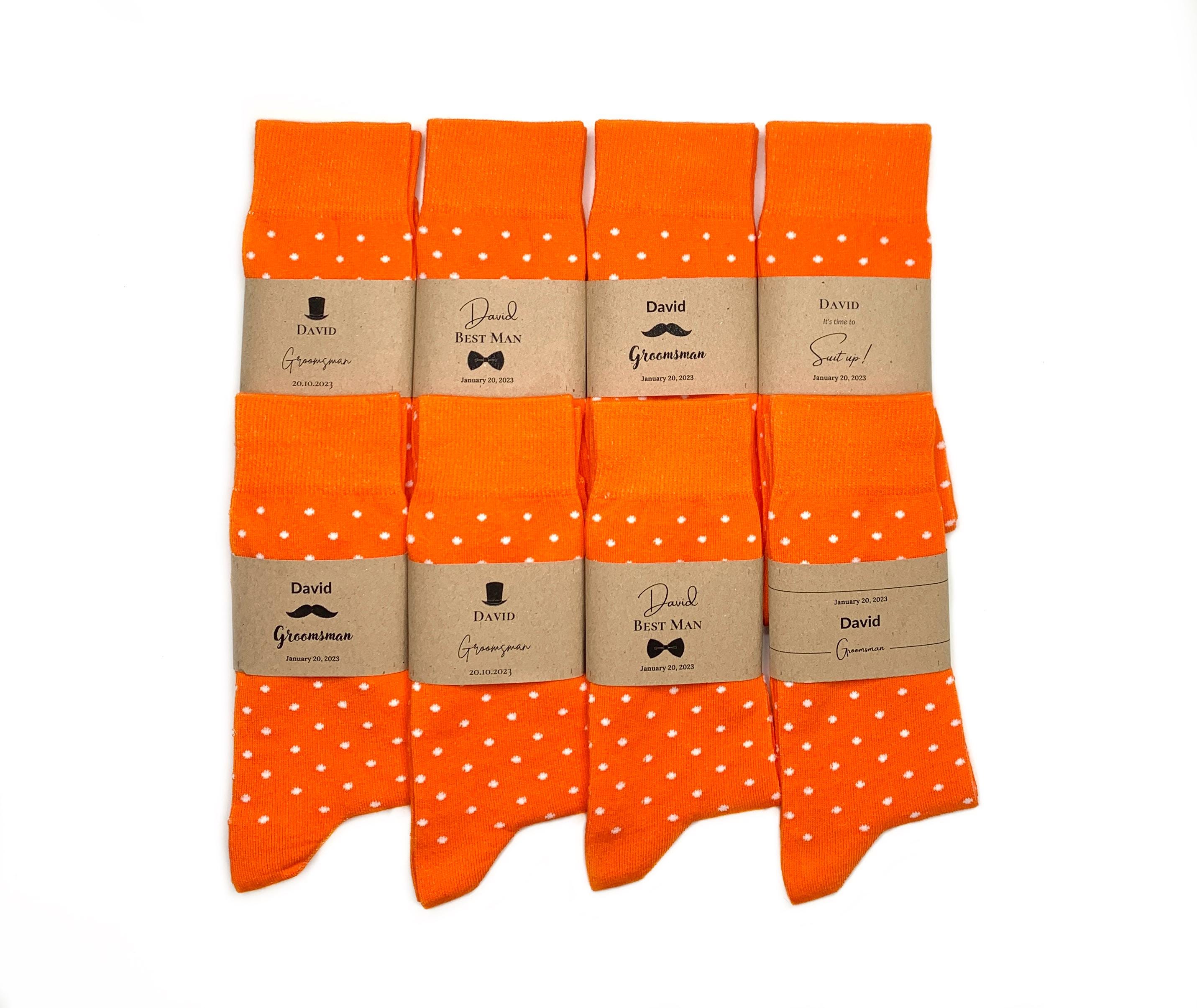 Solid / Plain Burnt Orange Personalized Groomsmen Socks , Rust Sienna ...