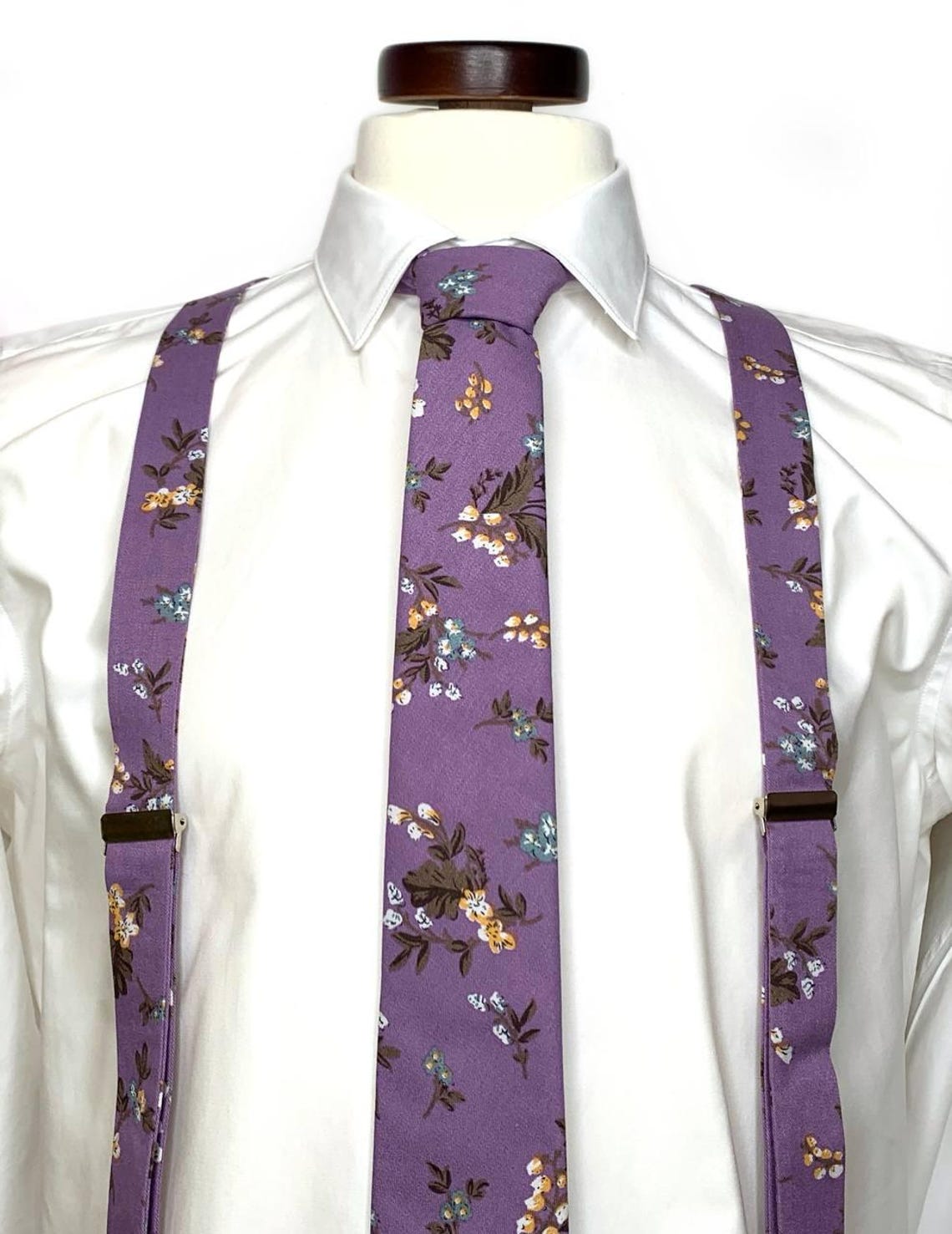 Floral Ties SET , Boho Wedding Style , Rustic Floral Tie , Tan Floral ...