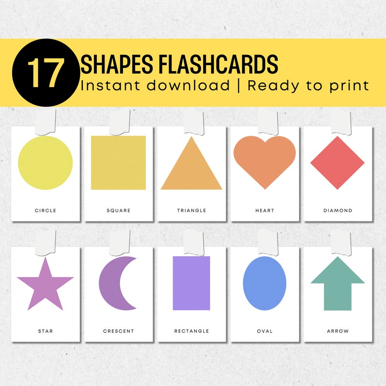 Shapes Printable Flashcards | Educational Poster for Preschool | Kids ...
