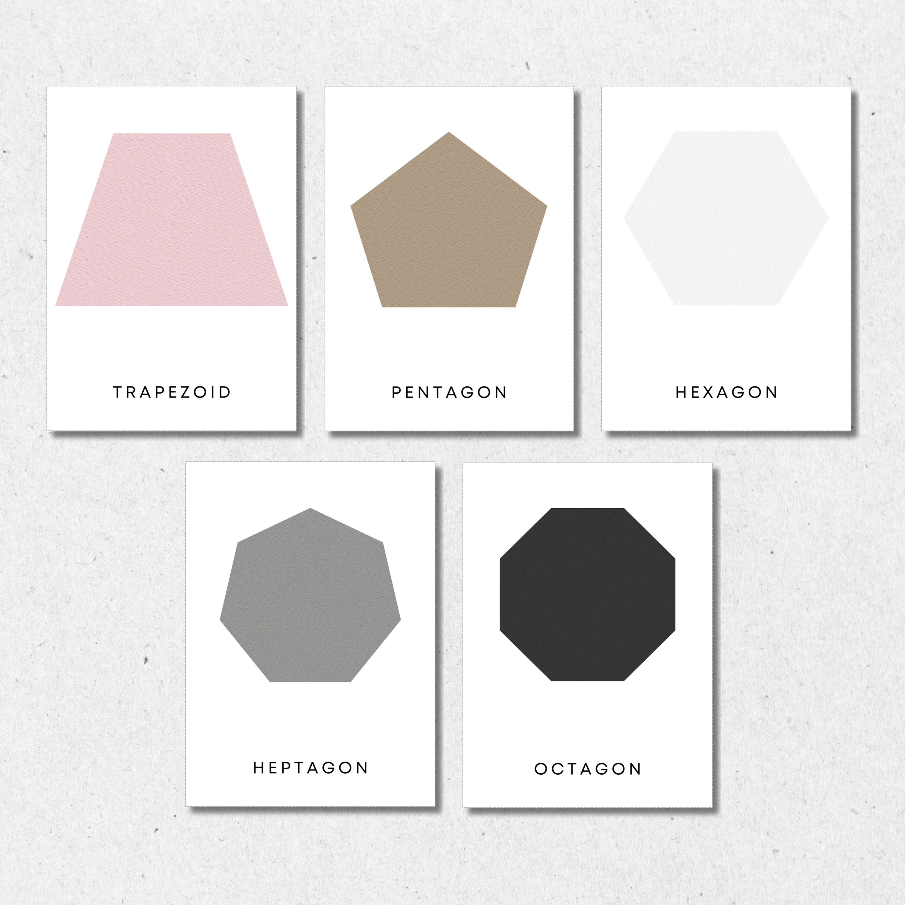 Shapes Printable Flashcards Educational Poster for Preschool Kids ...