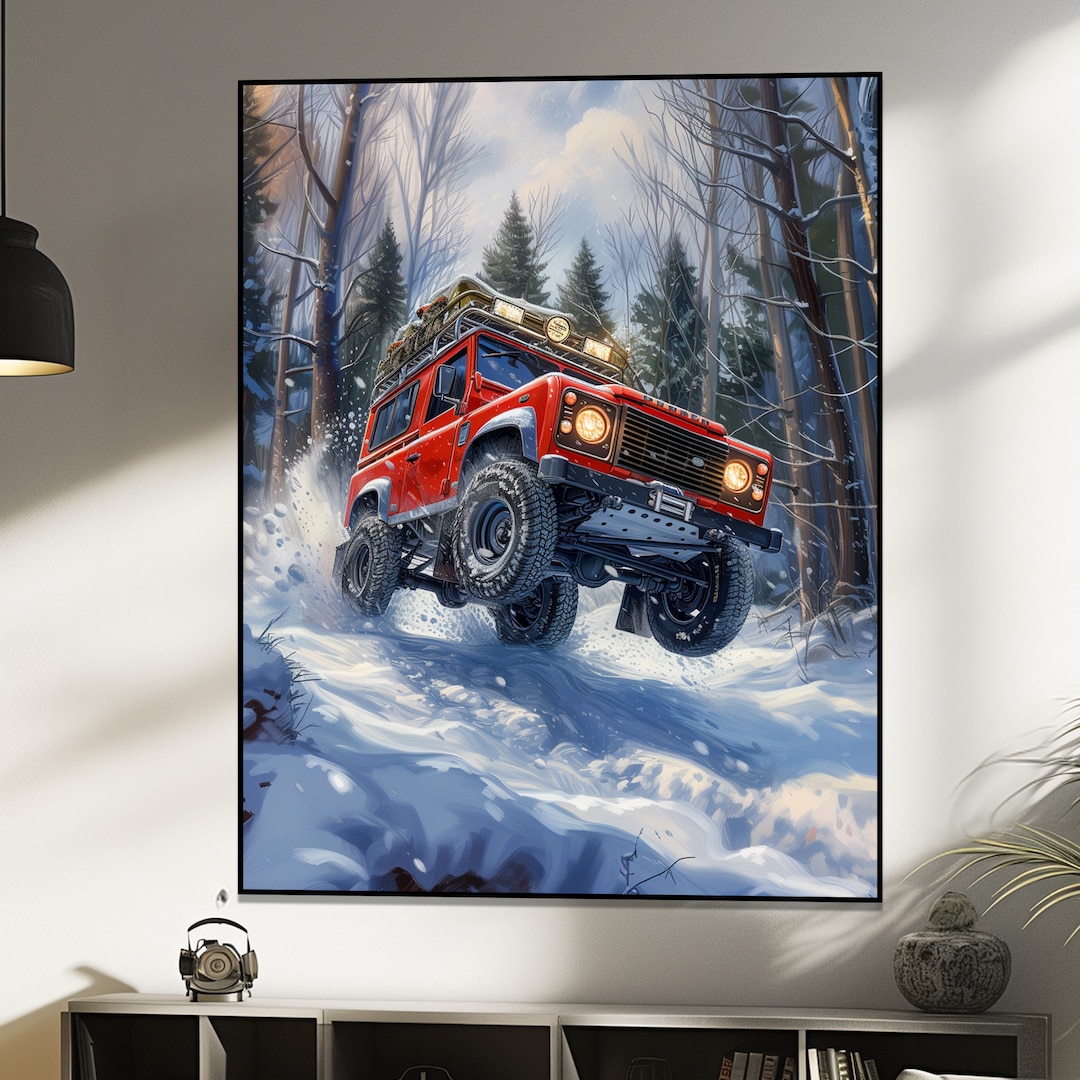 Land Rover Defender Red Digital Download Art Print Red Defender Game ...
