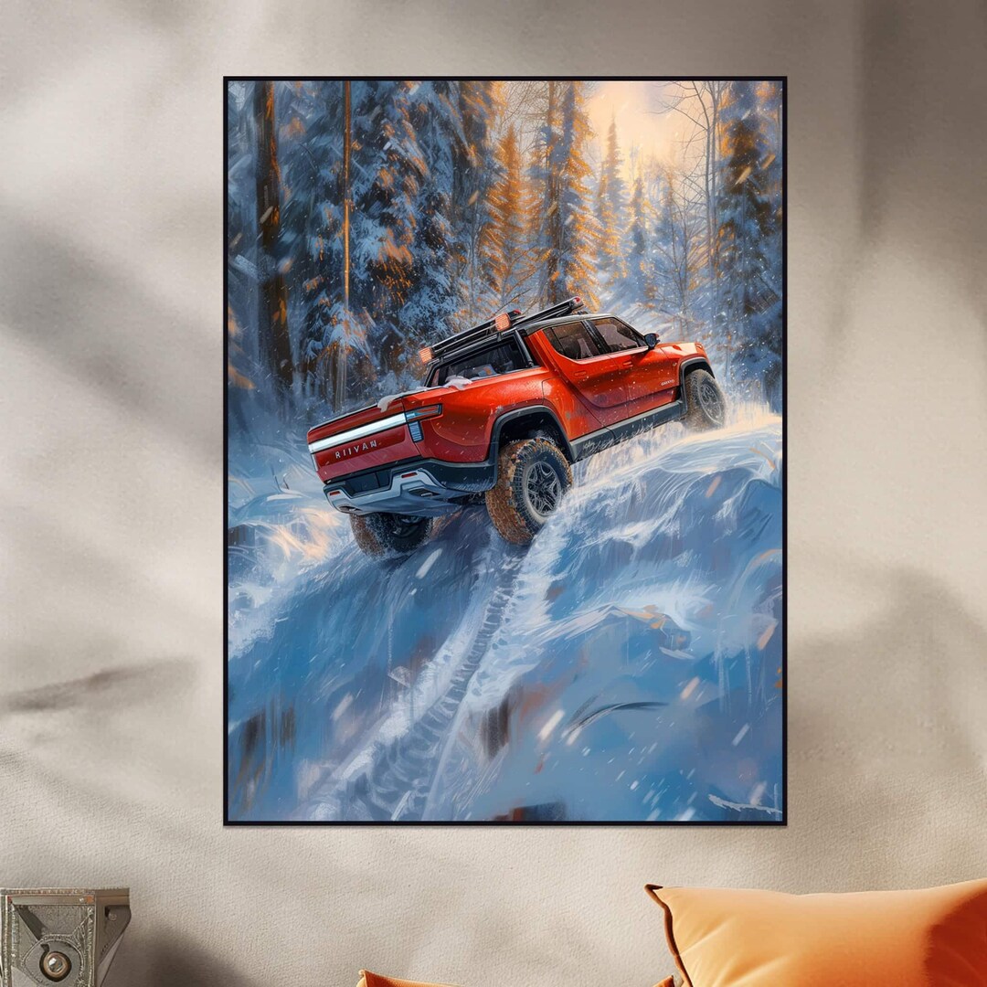 Rivan R1T Digital Art Download Rivian Game Room Art Print Overlanding ...