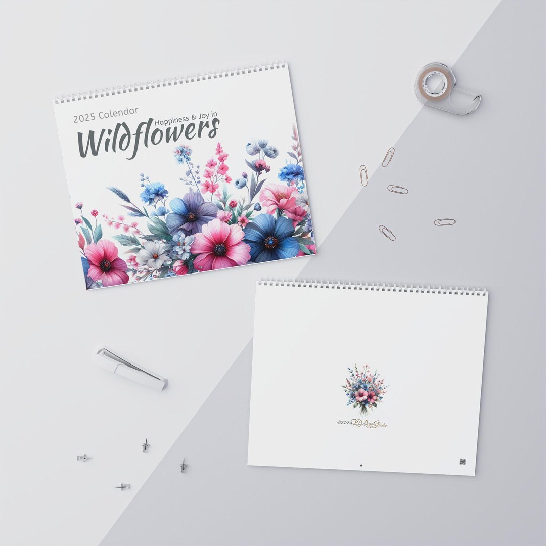 Wildflowers 2025 Wall Calendar, Floral Yearly Planner, Botanical ...