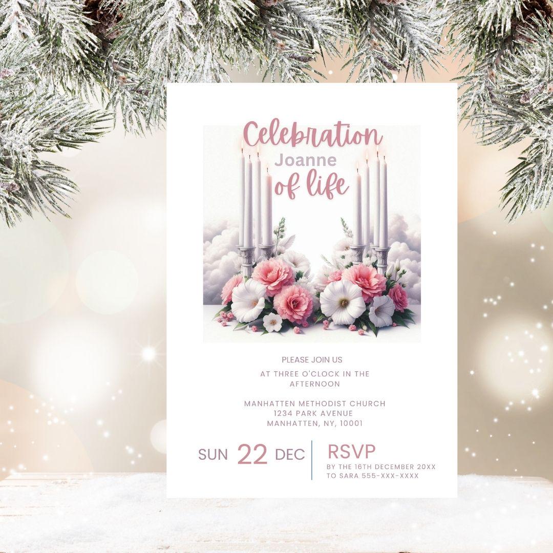 Celebration of Life Invitation Digital Download Printable Memorial ...