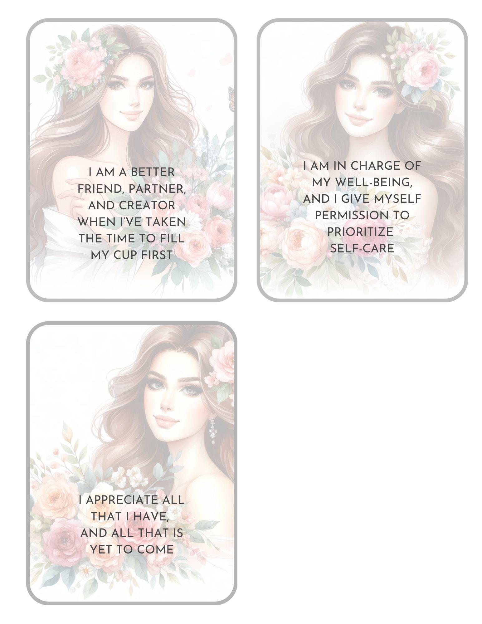 Self Care Card Set 22 Printable Cards With Inspirational Quotes Digital ...