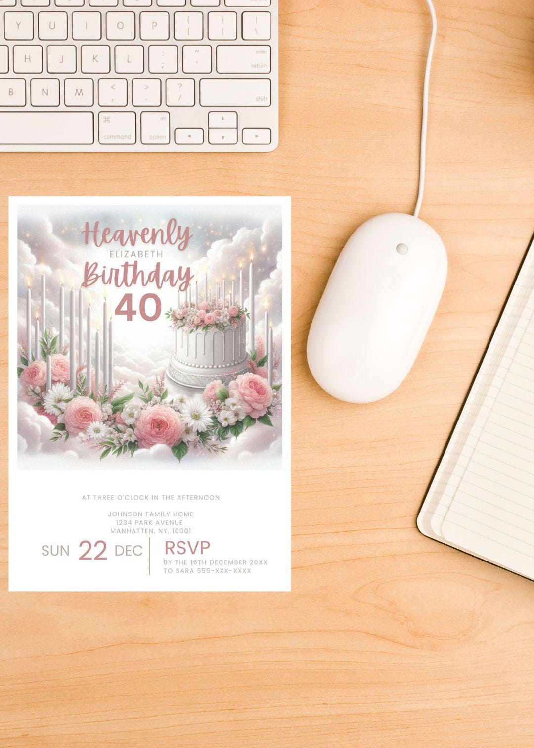 Heavenly Birthday Invitation Digital Download Printable Memorial - Etsy