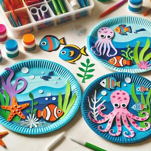 DIY Paper Plate Ocean Scenes Tutorial, Beach Crafts, Craft Ideas for a ...