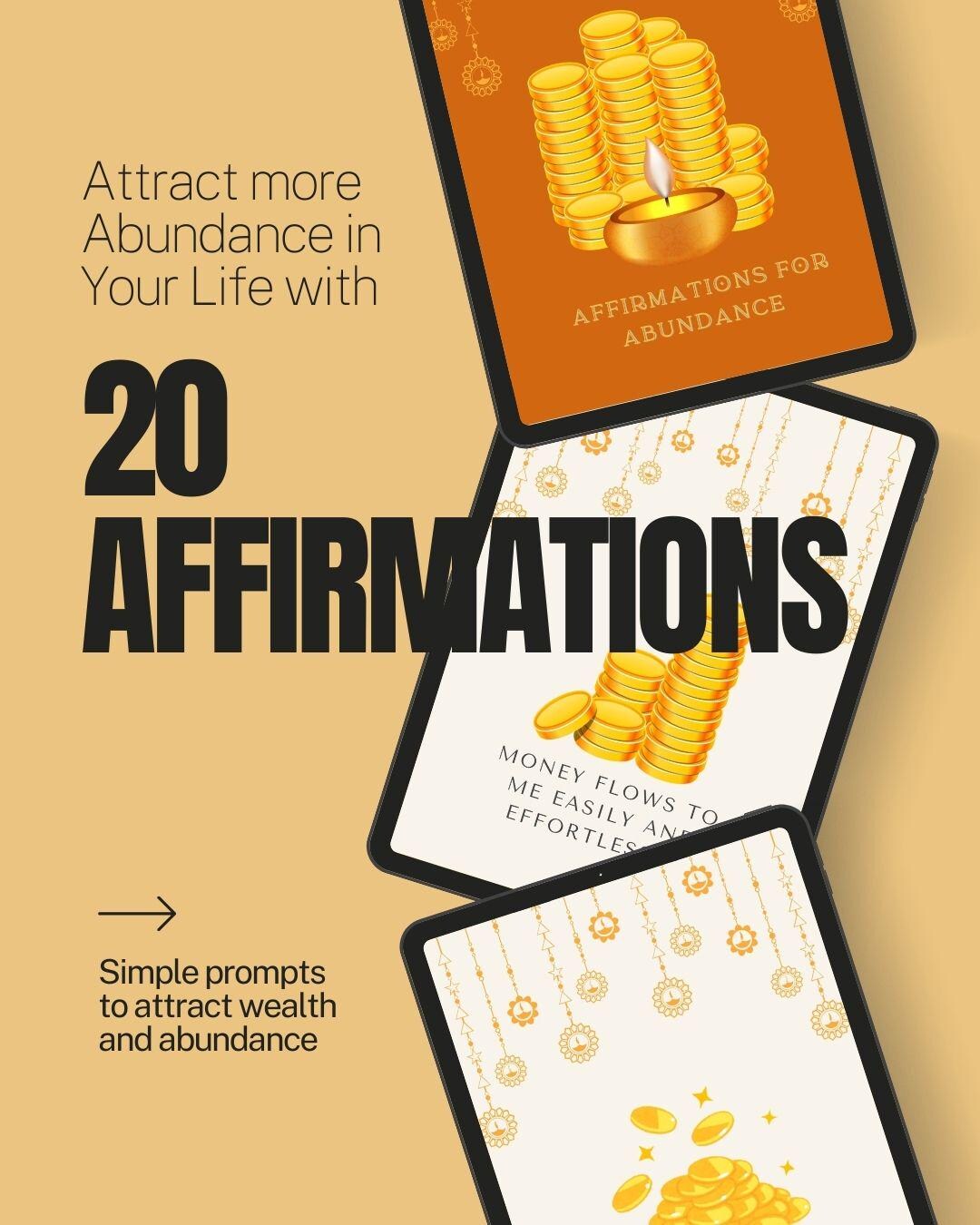 Money Affirmation Guide Printable Abundance Affirmations Ebook to ...