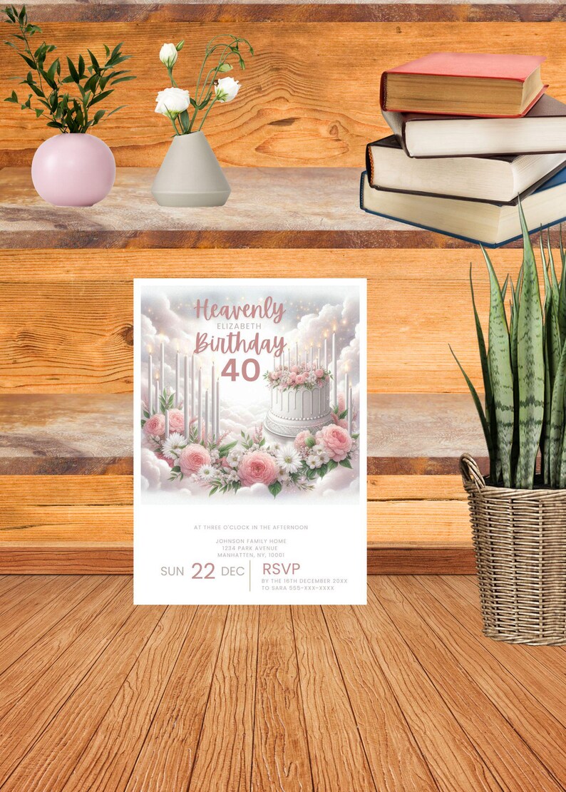 Heavenly Birthday Invitation Digital Download Printable Memorial - Etsy