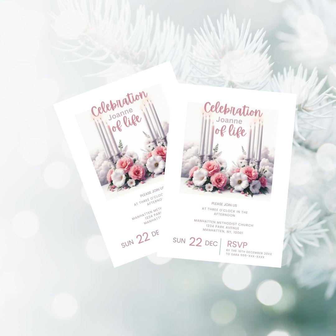 Celebration of Life Invitation Digital Download Printable Memorial ...