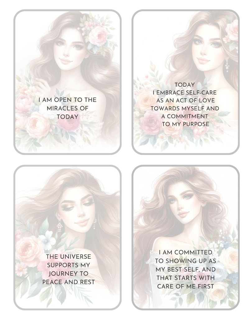 Self Care Card Set 22 Printable Cards With Inspirational Quotes Digital ...