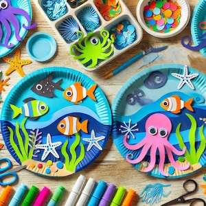 DIY Paper Plate Ocean Scenes Tutorial, Beach Crafts, Craft Ideas for a ...