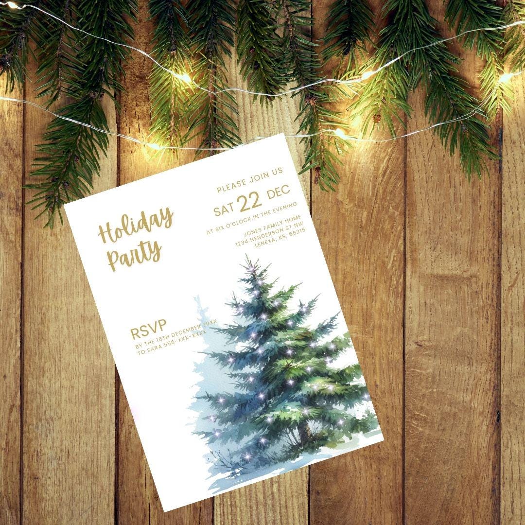 Editable Holiday Party Invitation Template - Digital Download Printable ...