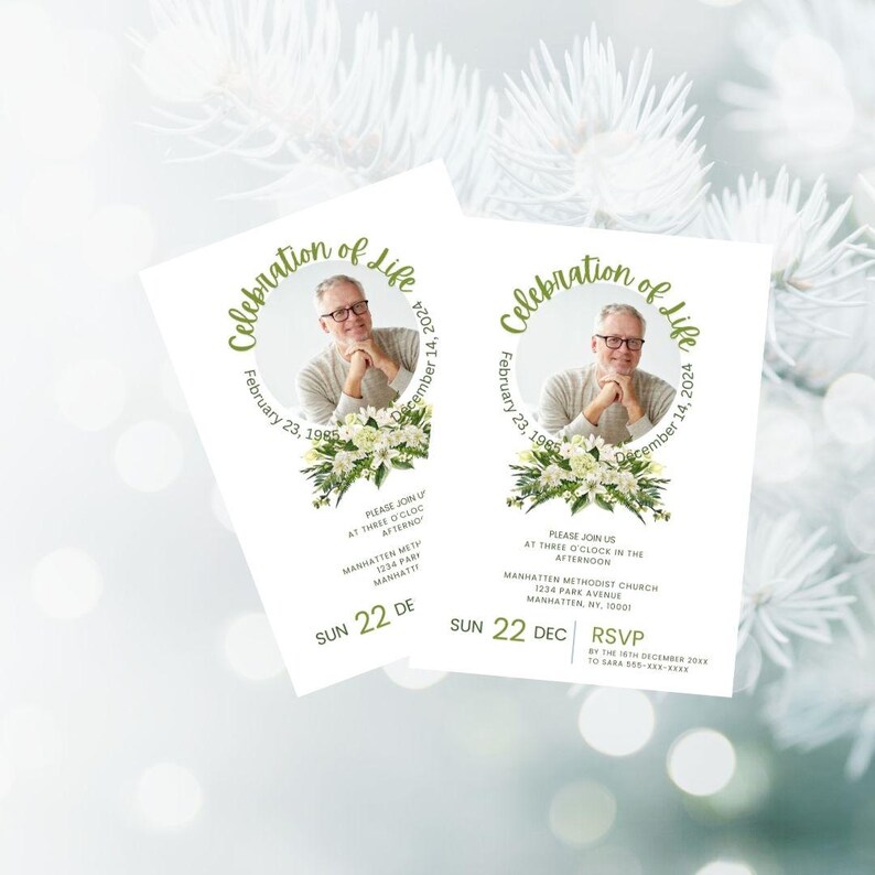 Celebration of Life Invitation | Digital Download | Printable Funeral ...