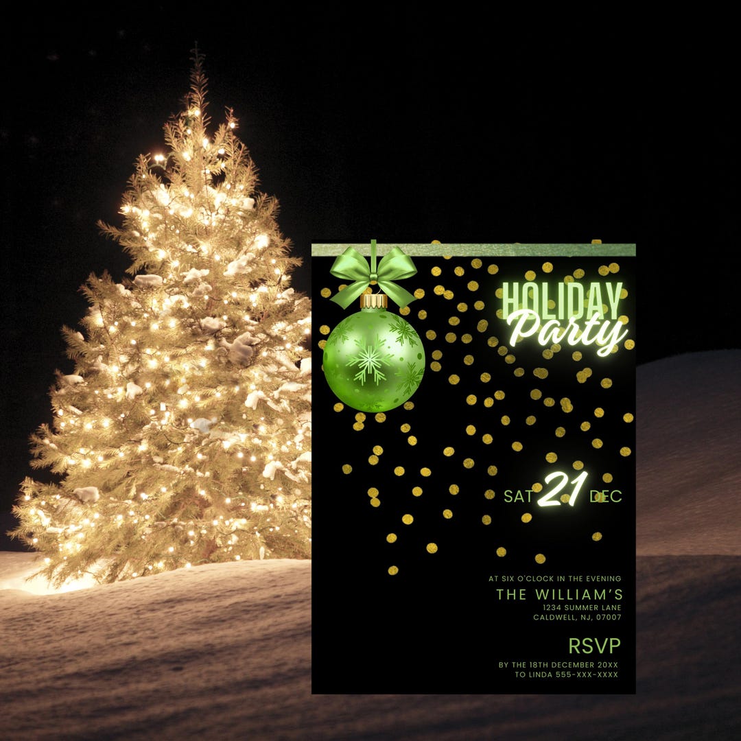 Animated Holiday Party Invitation Template Instant Digital Download